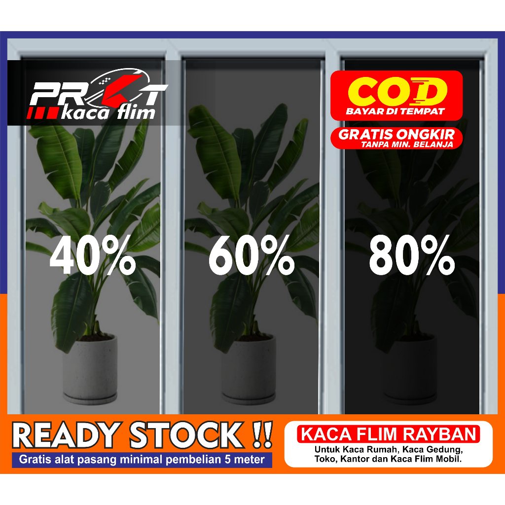 Jual Stiker Kaca Film Jendela Rumah Kaca Film Mobil Riben Warna Hitam 40% 60% 80% | Shopee Indonesia