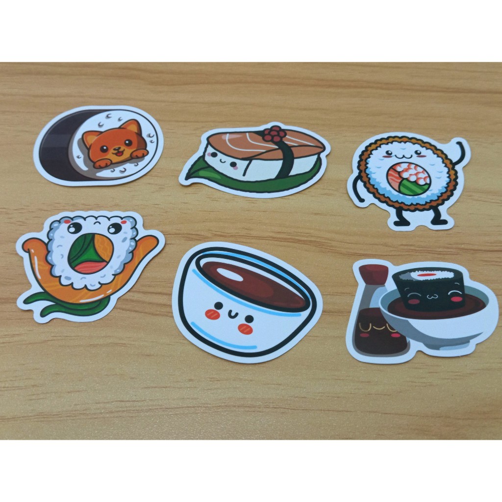 Jual Stiker Makanan khas jepang | Stiker Shushi | Snack stiker | Food ...