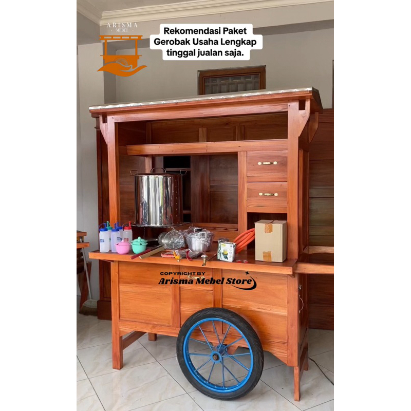 Jual Gerobak Mie Ayam Dorong , Gerobak Mie Ayam Paket Fullset , Gerobak ...