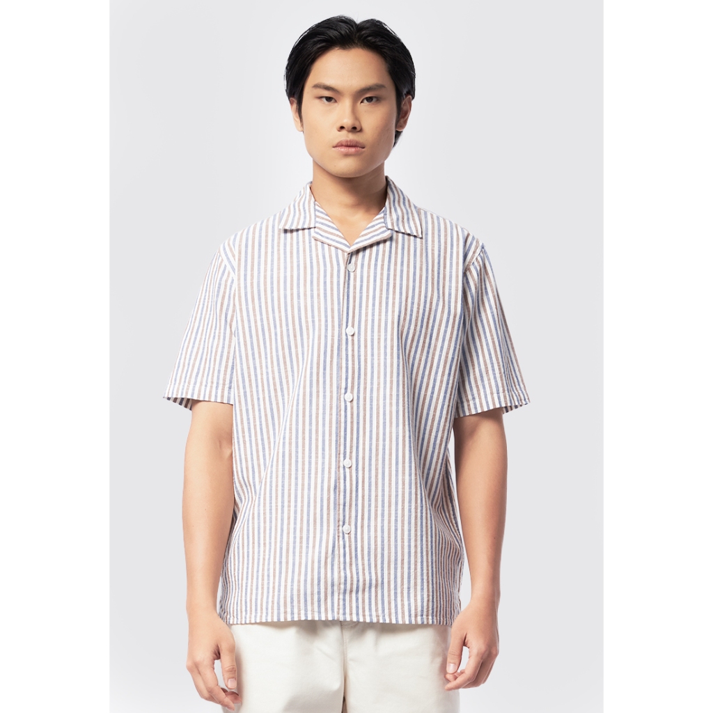 Jual Executive Printed Notch Collar Shirt | Shopee Indonesia