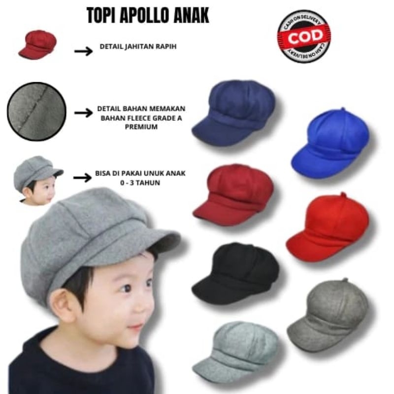 Jual Topi Apollo Laki Laki Perempuan Pet Cowok Cewek Keren Lucu Usia 6 ...
