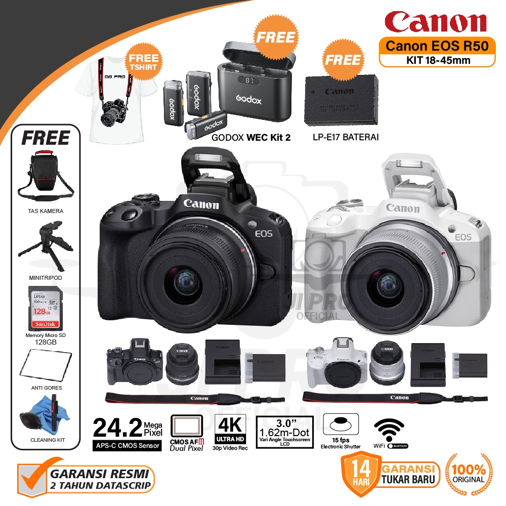 Jual Canon EOS R50 kit 18-45mm Mirrorless Camera EOS R 50 Original ...