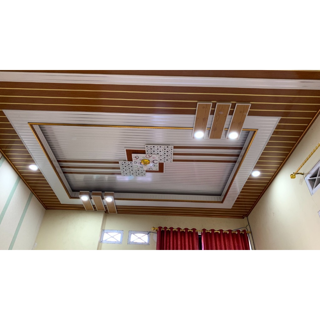 Jual PLAFON PVC MAKASSAR - HOMMILUX PVC UKURAN 4M X 20CM | Shopee Indonesia