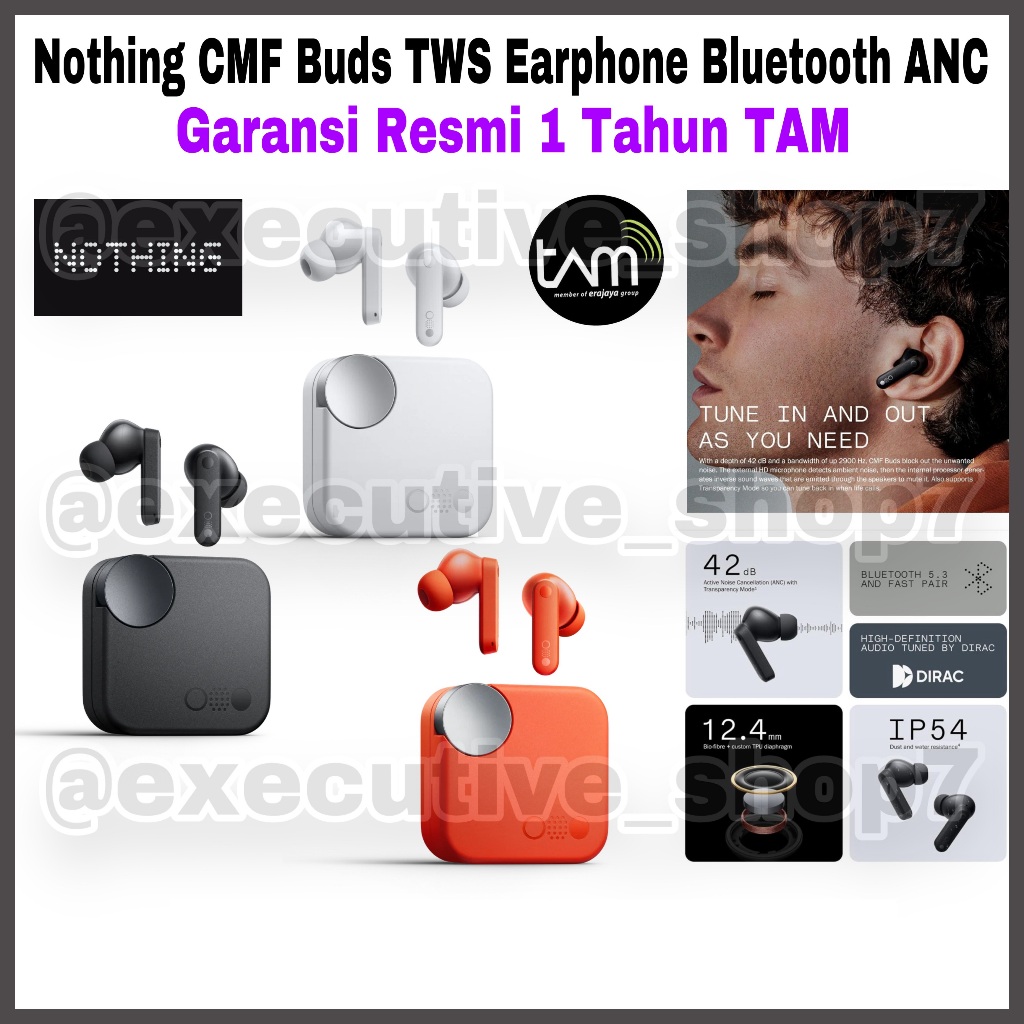 Jual Nothing CMF Buds TWS Earphone Bluetooth ANC - Garansi Resmi 1 ...