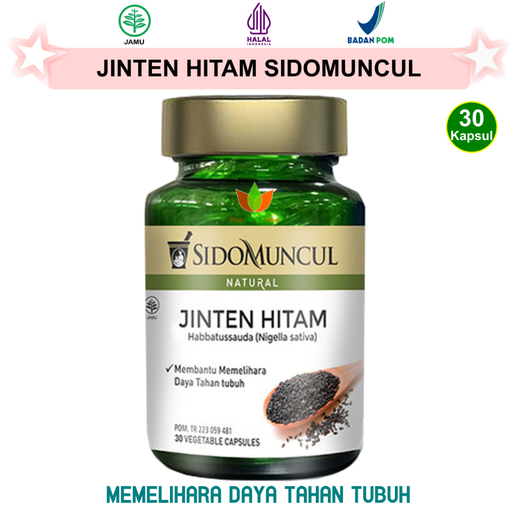 Jual JINTAN HITAM SIDOMUNCUL 30 KAPSUL HABBATUSSAUDA JINTEN HITAM ...