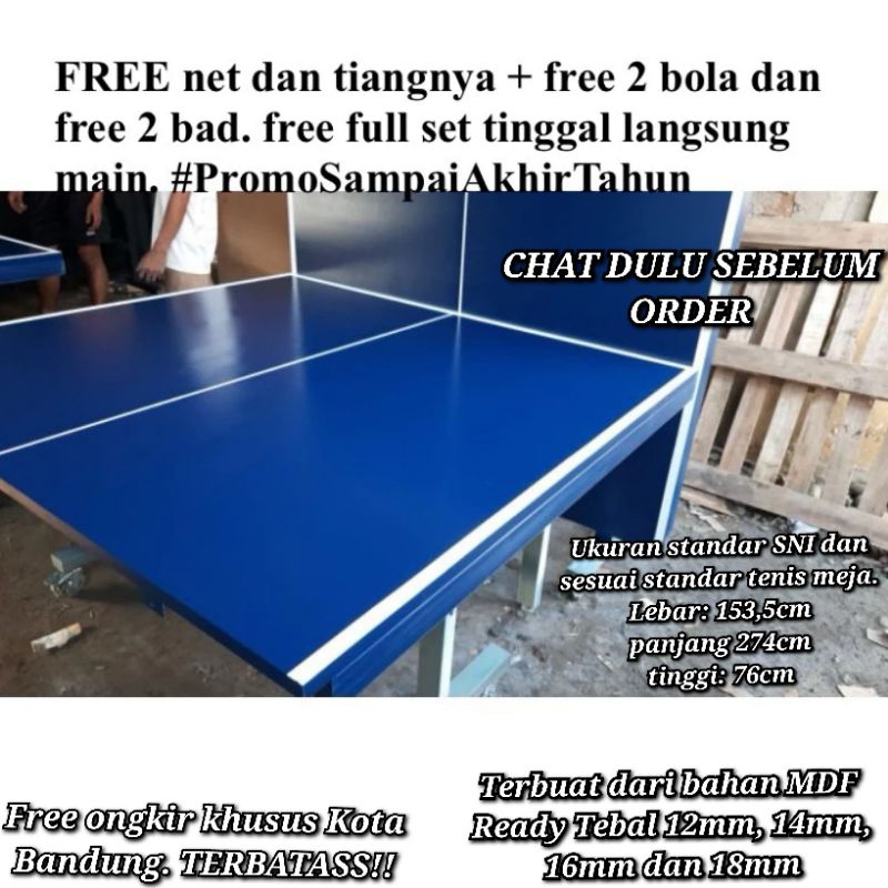Jual Meja Tenis | Tennis Table Standar SNI Bahan MDF tebal 18mm 16mm 14mm 12mm pingpong pimpong ...