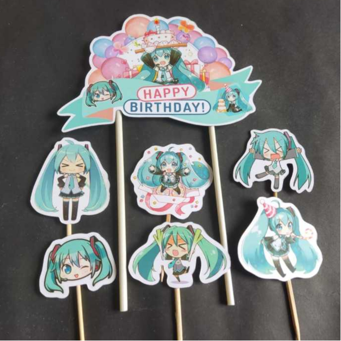 Jual topper Hatsume miku happy birthday hiasan kue ulang tahun | Shopee ...