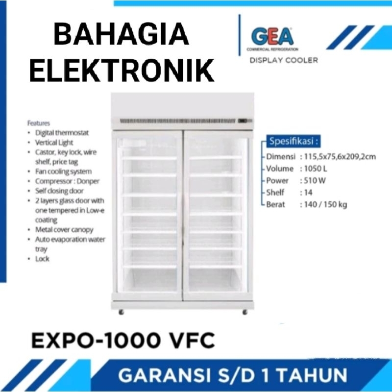 Jual SHOWCASE GEA EXPO-1000VFC 2 PINTU 14 RAK GARANSI RESMI | Shopee ...