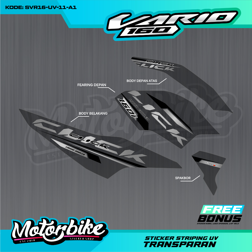 Jual STRIPING TRANSPARAN VARIO 160 CC TRANSPARAN DESAIN MOTIF CLICK ...