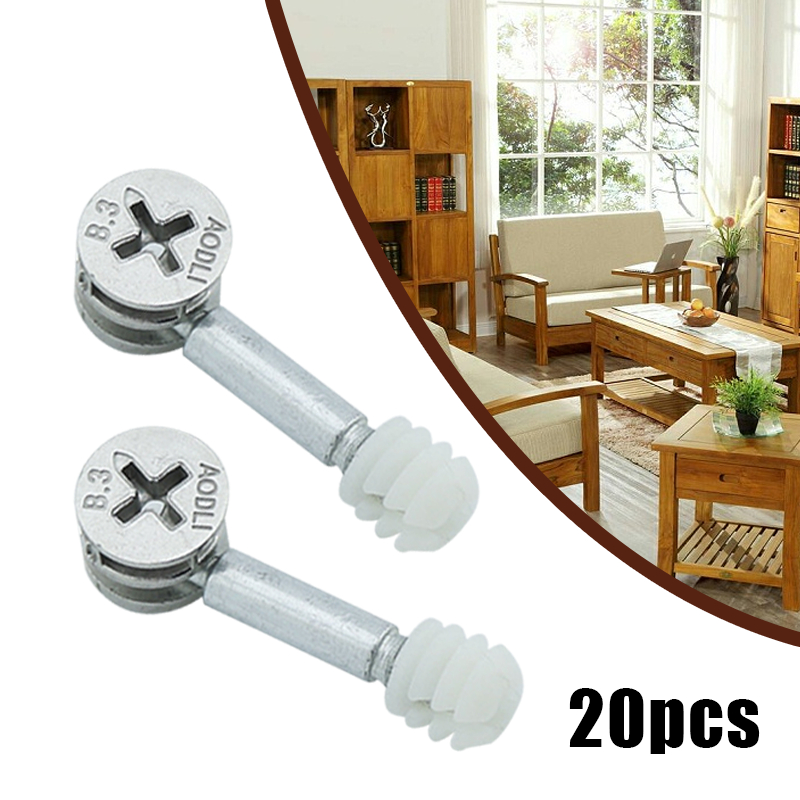 Jual 3 In 1 Minifix Baut Knock Down Skrup 20set Knock Down Join 4 Cm ...