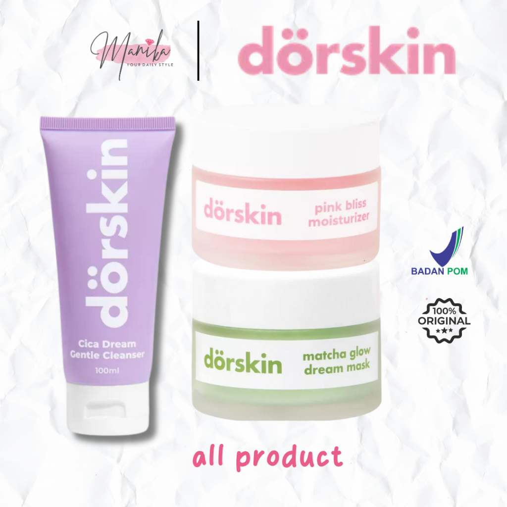 Jual Dorskin Pink Bliss Moisturizer | Matcha Glow Dream Mask | Cica ...