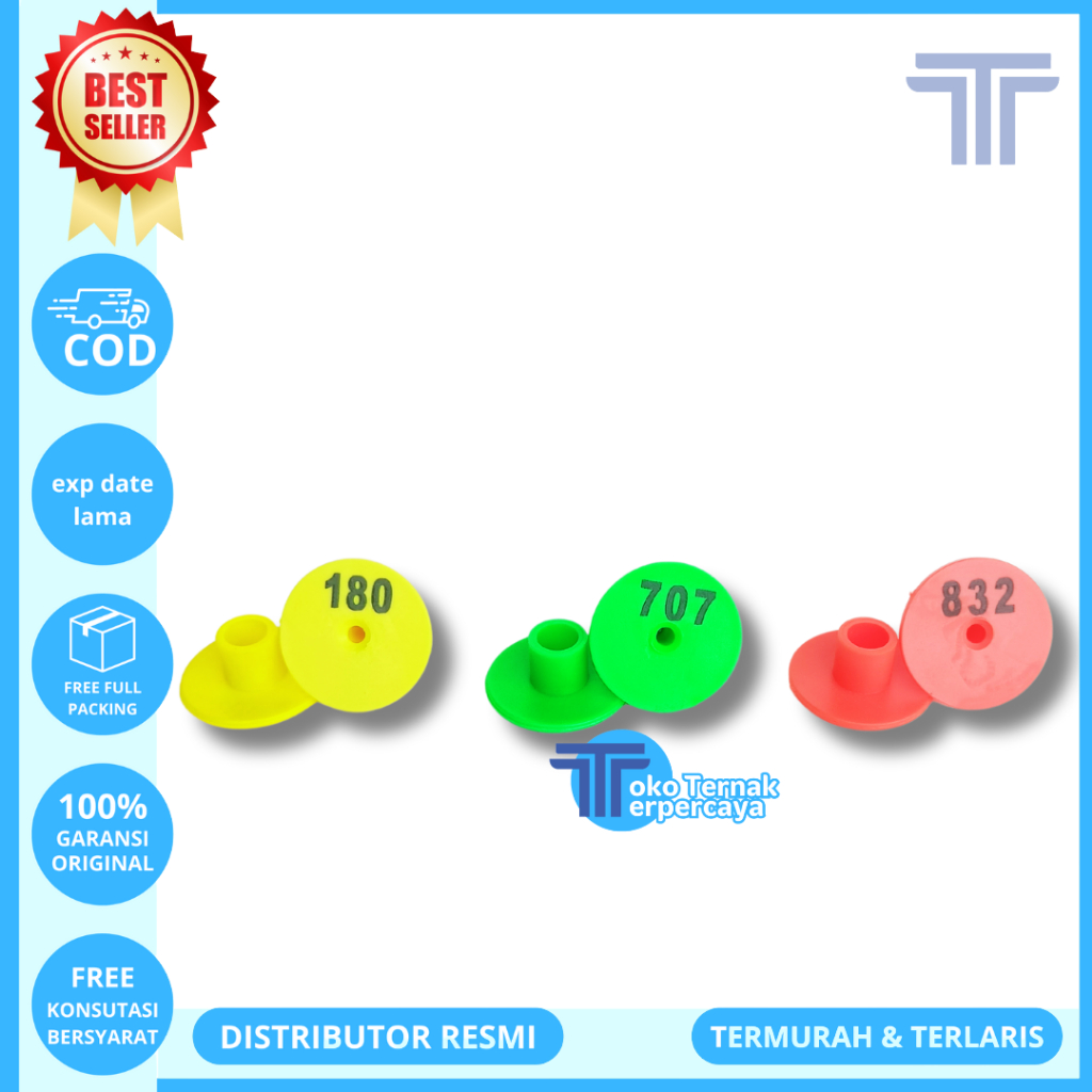 Jual EAR TAG BULAT 100 PCS - Round Eartag - Eartag Kambing - Ear tag ...