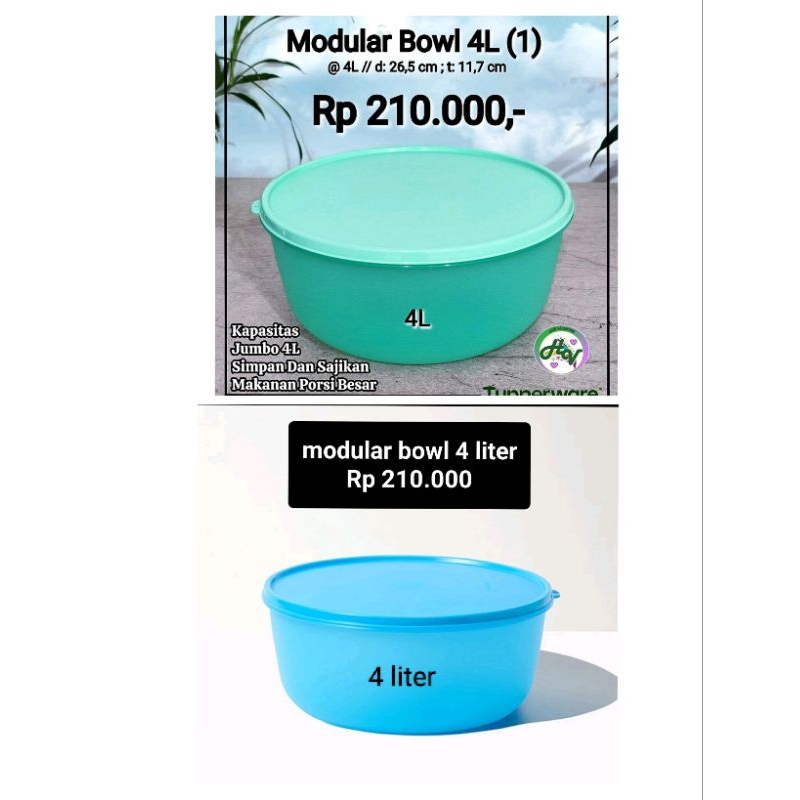Jual modular bowl 4 liter tupperware bowl 4l | Shopee Indonesia
