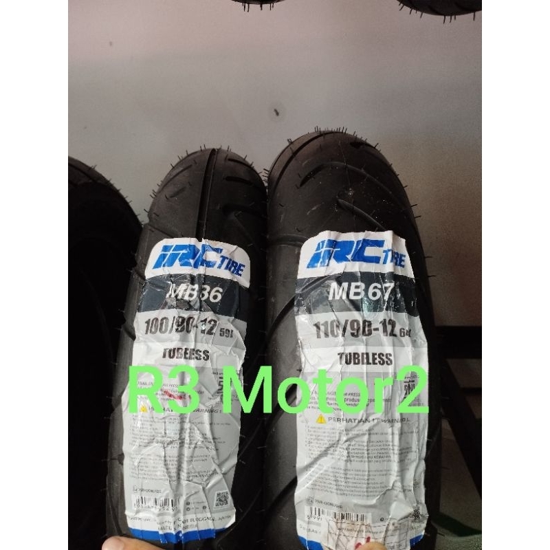 Jual PAKET BAN TUBELESS IRC 100/90-12 MB86 dan 110/90-12 MB67 TL untuk matic new Scoopy fi ...