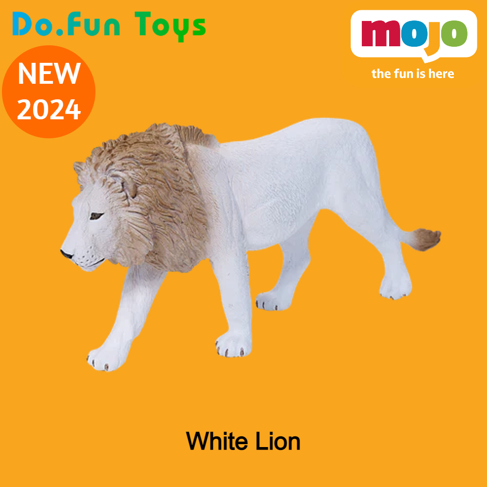 Jual New 2024 MOJO FUN Animal Figurine | WHITE LION / Mainan Miniatur ...