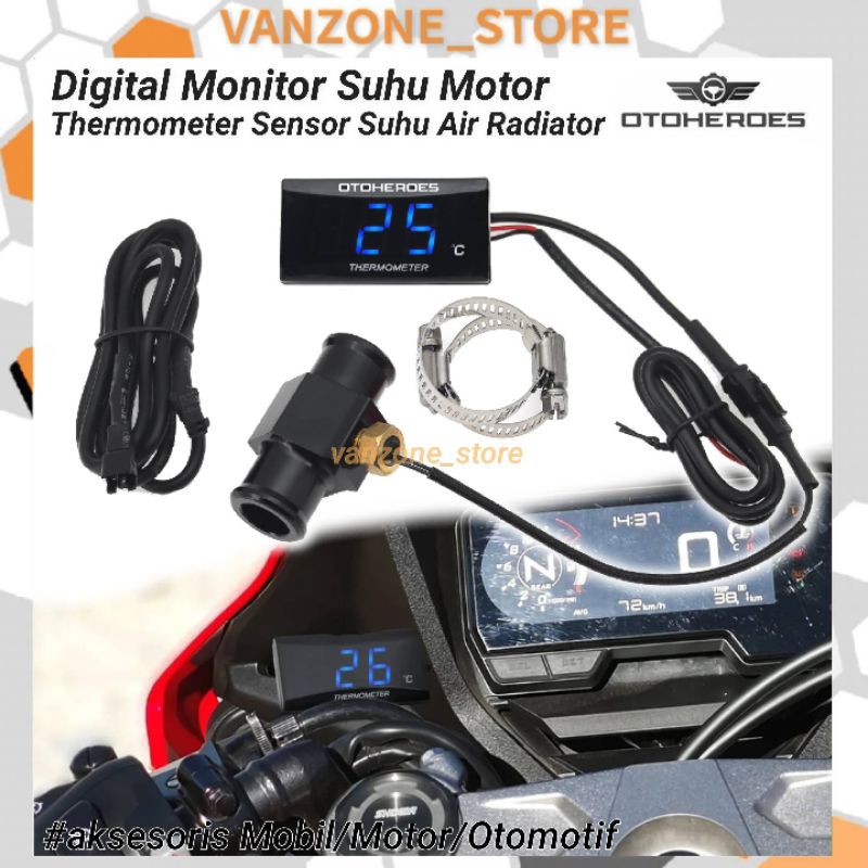 Jual [VANZONE] Termometer Digital Pengukur Suhu Air Radiator Mesin ...