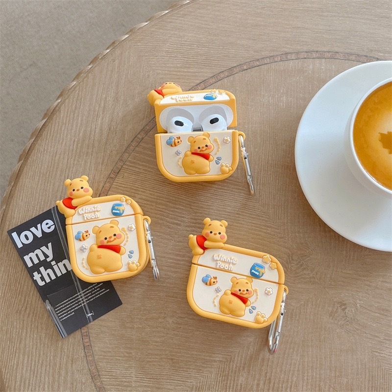 Jual Airpods Case 1 2 3 PRO PRO 2 Winnie The Pooh Yellow Soft Casing | Shopee Indonesia