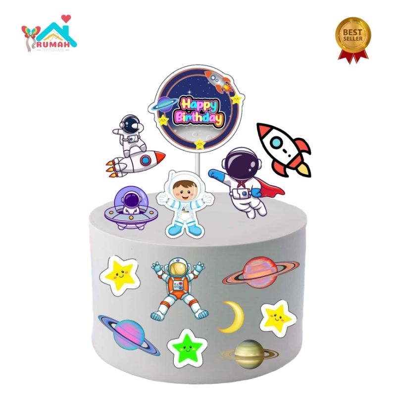 Jual topper karakter astronot/toppercake/hiasan kue ulang tahun zoom ...