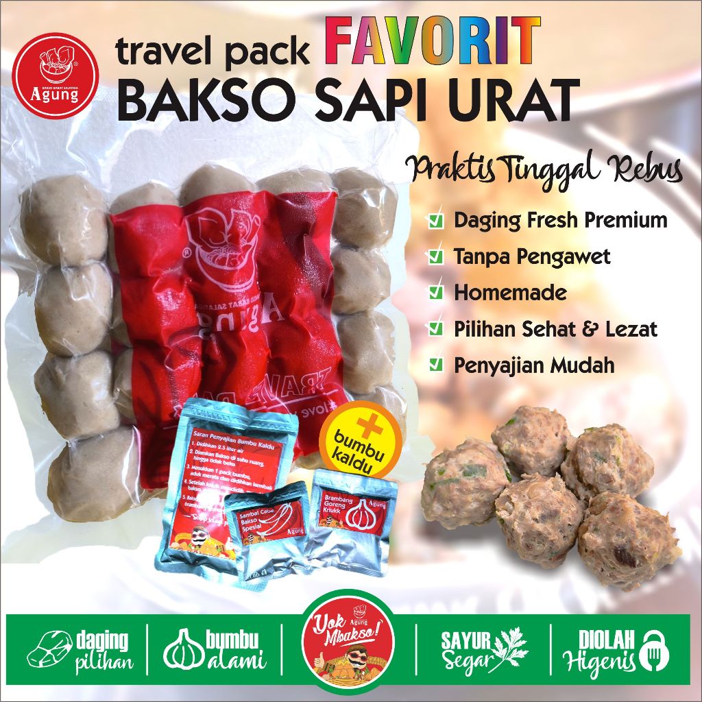 Jual Travel Pack Frozen Bakso Sapi Urat Favorit | Shopee Indonesia