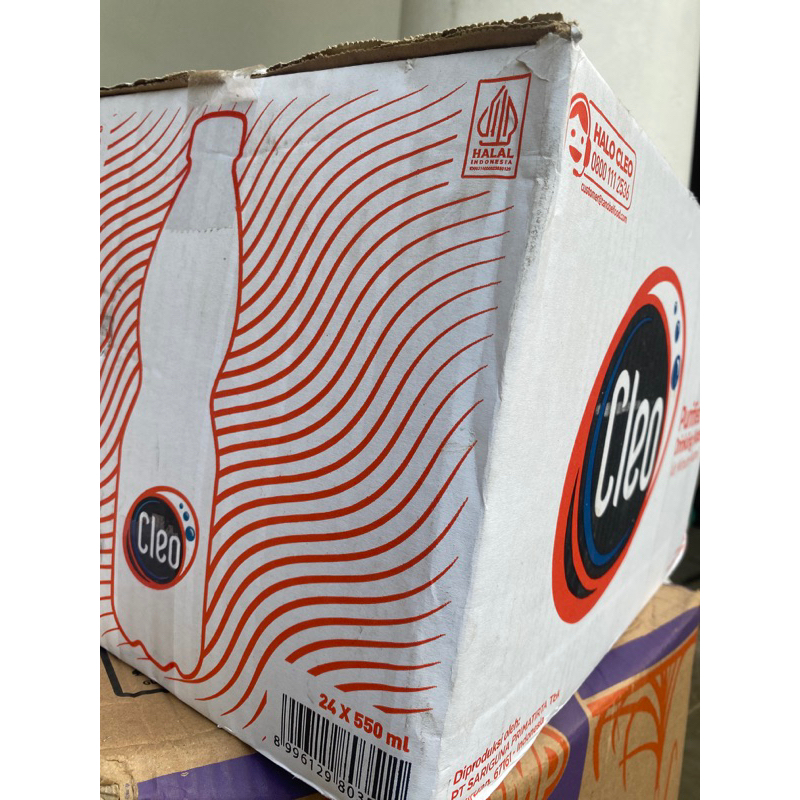 Jual Air Minum Cleo 1 dus isi 24 botol x 550 ml | Shopee Indonesia