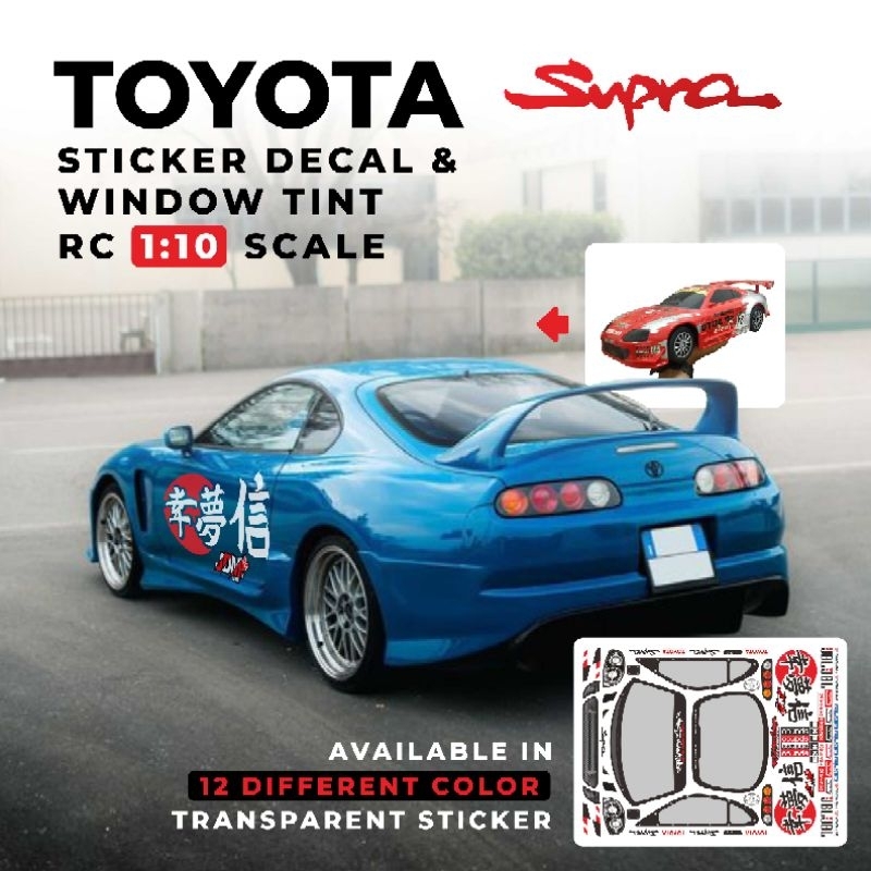 Jual Stiker Rc 1 Set Seri Toyota Supra 1:10 with Window Tint | Shopee ...