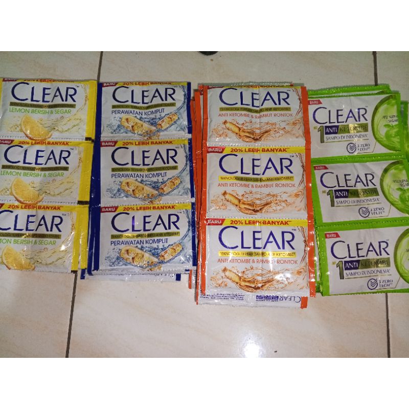 Jual CLEAR SHAMPOO SACHET RENCENGAN /11ml x 12 sachet | Shopee Indonesia