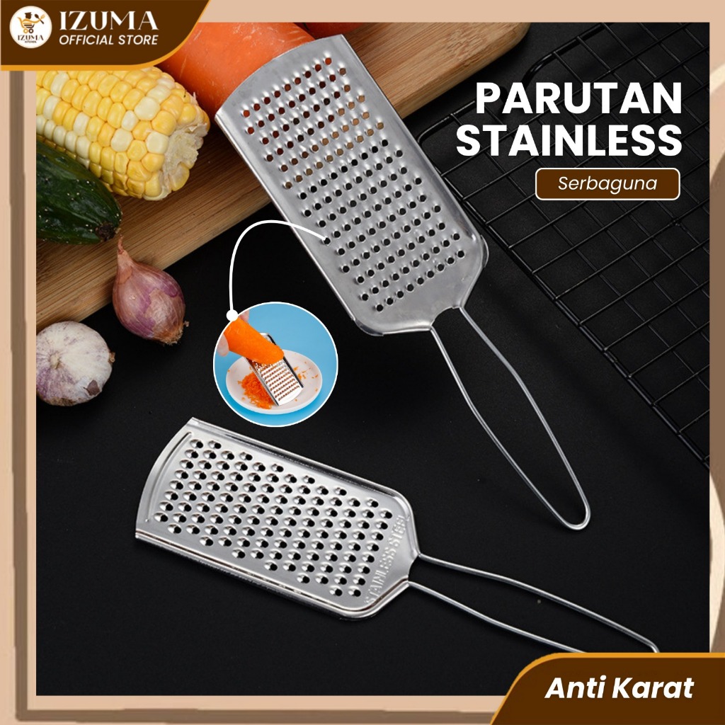 Jual IZUMA Parutan Keju Stainless Steel Alat Parut Cokelat Wortel ...