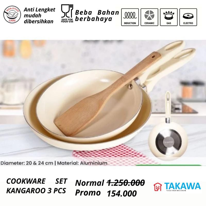 Jual Cookware Set 3 Pcs Anti Lengket/Cookware Set Serbaguna Murah ...
