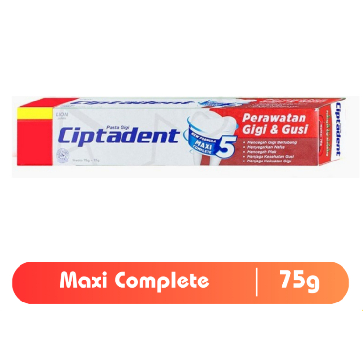 Jual CIPTADENT PASTA GIGI 75 gr MAXI PLUS COMPLETE FRESH MINT COOL ...