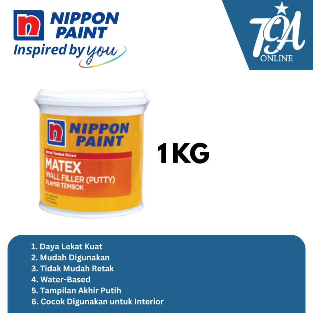 Jual Dempul Tembok / Wall Filler Nippon Paint Matex Putty 1 KG | Shopee Indonesia