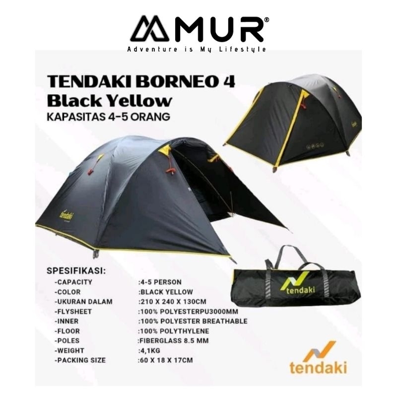 Jual TENDAKI BORNEO Tenda Camping Java 4 kap 4 - 5 Orang | Shopee Indonesia