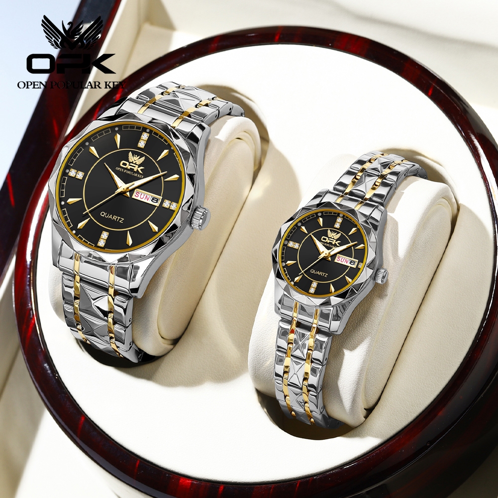 Jual OPK Jam Tangan Couple Pasangan Anti Air Original Stainless Steel ...