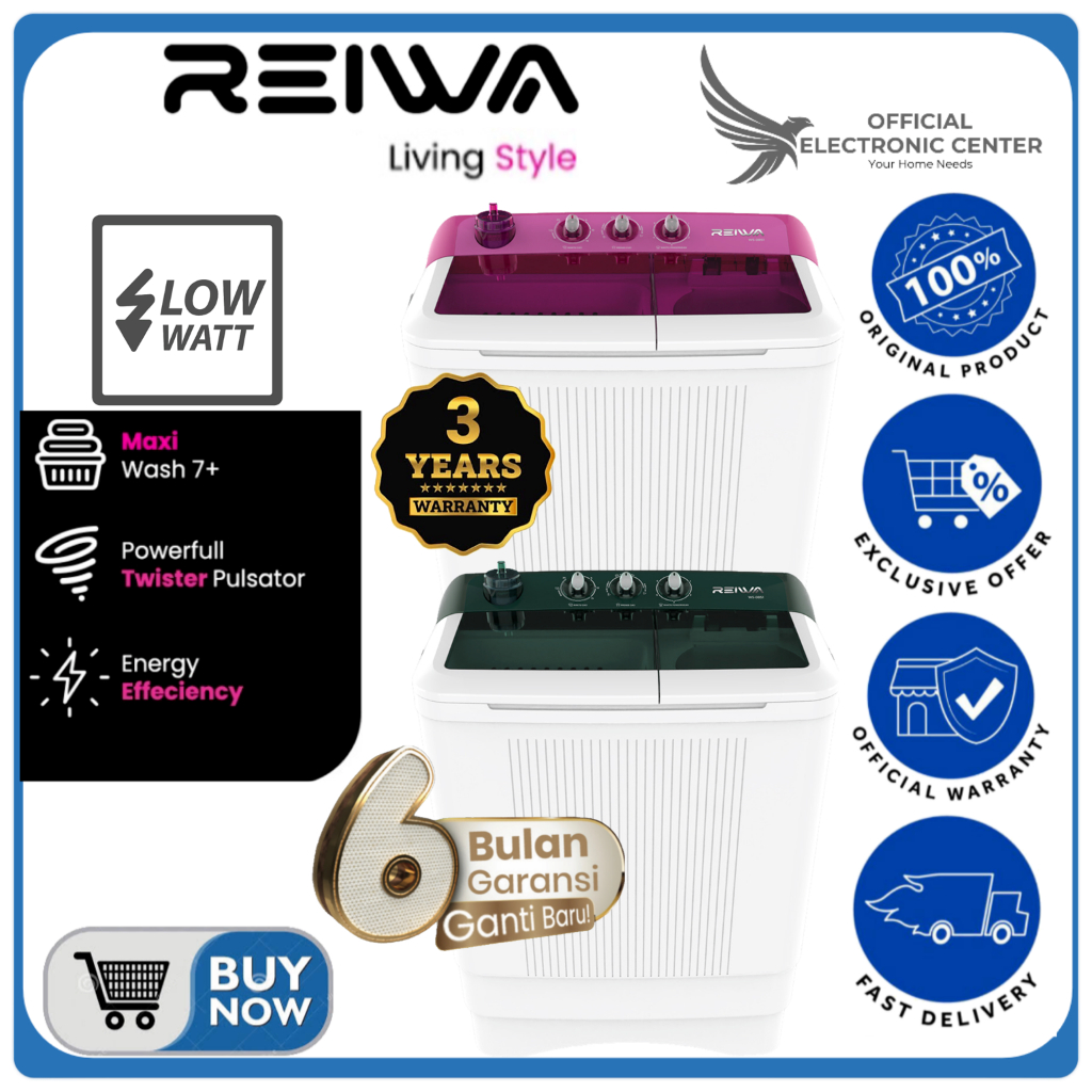 Jual REIWA MESIN CUCI WS0851 WS-0851 0851 2 TABUNG 7KG SUPER LOW WATT ...