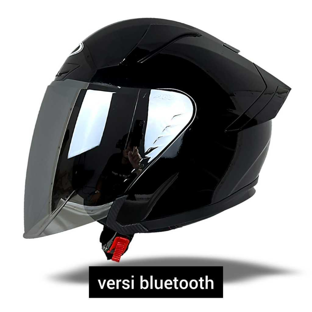 Jual ALV GENOZ VERSI BLUETOOTH HELM HALF FACE SOLID STANDART SNI ...