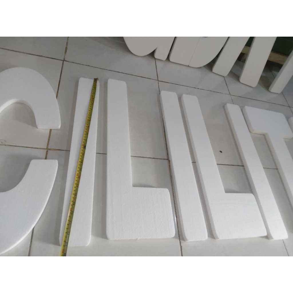 Jual huruf styrofoam jumbo ukuran 60cm ketebalan 2cm.bisa costum ukuran ...