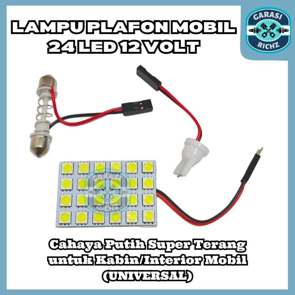 Jual BOHLAM LAMPU LED PUTIH 12 VOLT 24 LED SUPER TERANG UNTUK PLAFON ...