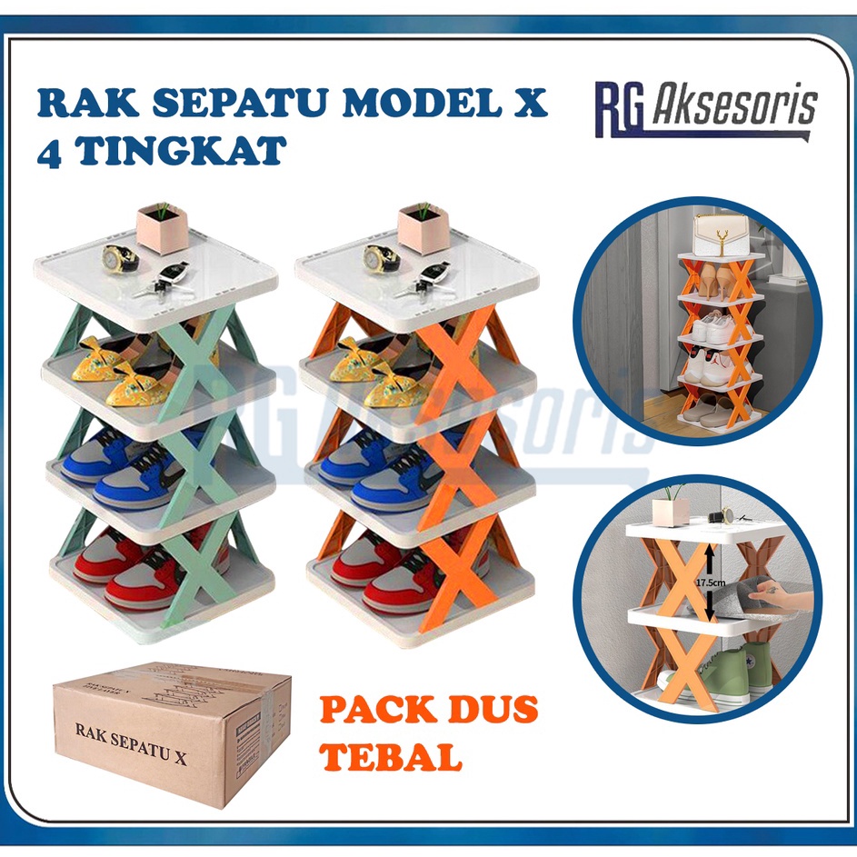 Jual Premium RGAKSESORIS RAK SEPATU MODEL X 4 TINGKAT Serbaa Tempat ...