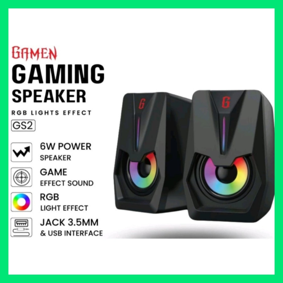 Jual GAMEN GS2 Gaming Speaker Laptop/PC RGB Surround Sound Powerfull ...