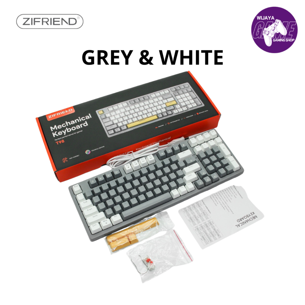 Jual ZIFRIEND T98 Mechanical Gaming Keyboard Red Switch Pluggable 80% Layout Wired RGB Light ...