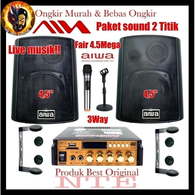 Jual Paket karaoke 2 titik Set aiwa Fair4.5 Mega Mic wireless Original ...
