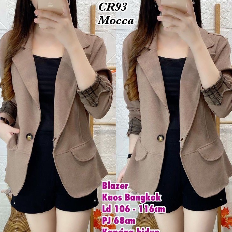 Jual Produk Trending Blazer kaos bangkok premium cantik dan simple basic | Shopee Indonesia