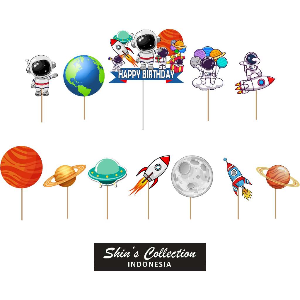 Jual Cake topper Astronout Astronot NEW set isi 12 pc | Shopee Indonesia