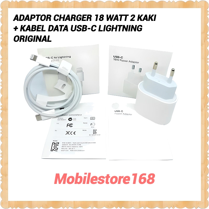 Jual POWER ADAPTOR 18 WATT 2 KAKI + KABEL USB C 1 METER | Shopee Indonesia