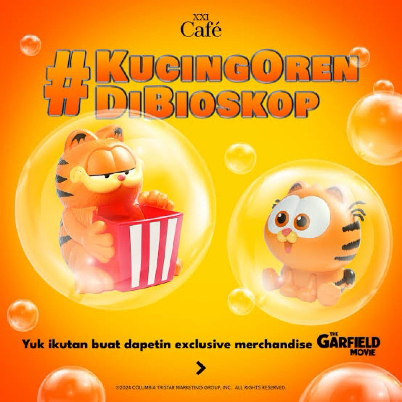 Jual Tumbler Garfield XXI cinema Popcorn Bucket Tunblr original xxi ...