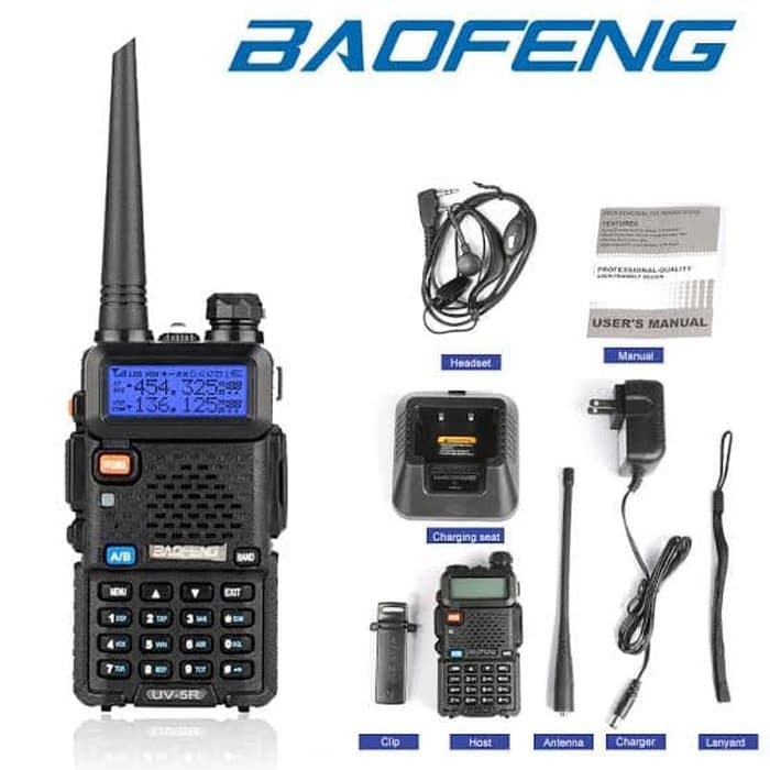 Jual HT BAOFENG-UV 5R Dual Band VHF UHF, Bopeng UV5R E Garansi 1 Tahun - 5 RE Free Earphone ...