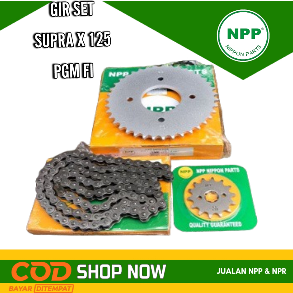 Jual GEAR SET SUPRA X 125 PGM FI NPP/GER SET GIR SET SPROCKET SET ...
