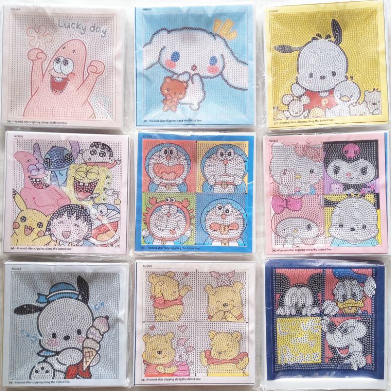 Jual Baru Diamond Painting 18x18cm dengan Bingkai Gambar Kartun Sanrio ...