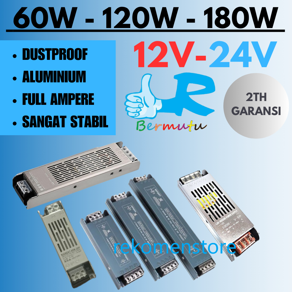 Jual Trafo Slim 12V - 24V 60W 120W 180W POWER SUPPLY SLIM DC 5A 10A 15A GARANSI LED CCTV Travo ...