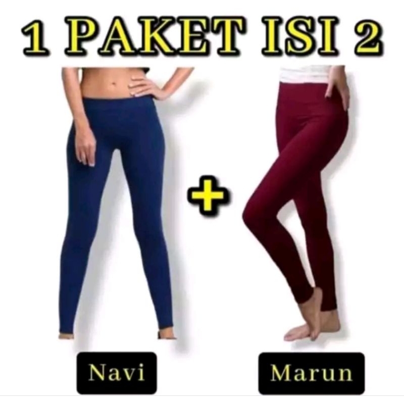 Jual LEGING PAKET 2 PCS /LEGGING PANJANG STANDAR/LEGING JERSEY/LEGING ...