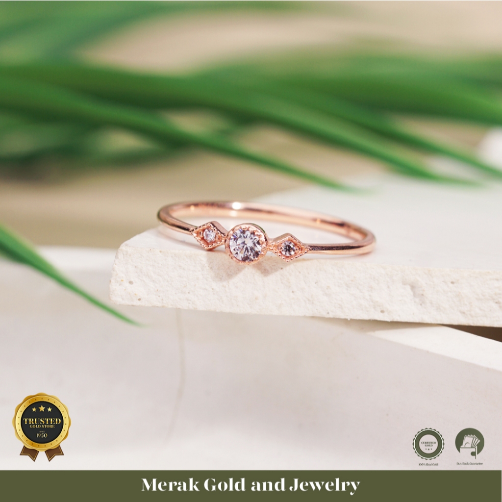 Jual CINCIN ROSE GOLD STACK RING | EMAS TUA KADAR 17K | Shopee Indonesia
